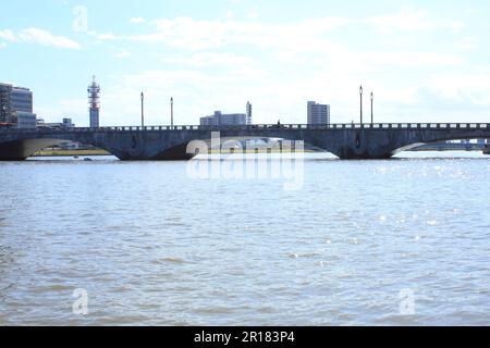 Mandai Bridge spanning the Shinano River Stock Photo - Alamy