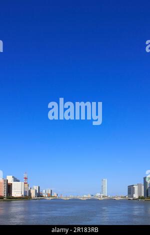 Mandai Bridge spanning the Shinano River Stock Photo - Alamy