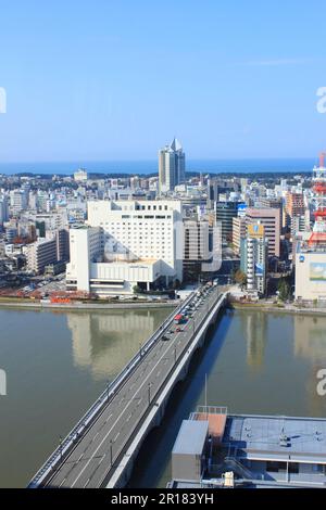 Bandai Bridge and city of Niigata Stock Photo - Alamy