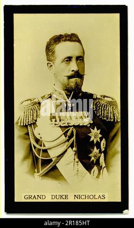 Grand Duke Nicholas - Vintage Cigarette Card Illustration Stock Photo ...
