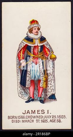 King James I - Vintage Cigarette Card Stock Photo - Alamy