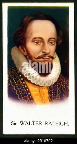 Sir Walter Raleigh - Vintage Cigarette Card Illustration Stock Photo ...