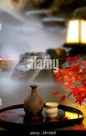Open air bath in fall Stock Photo - Alamy