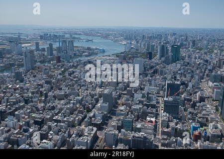 Takaracho station aerial shot view from the Southeast side towards the ...