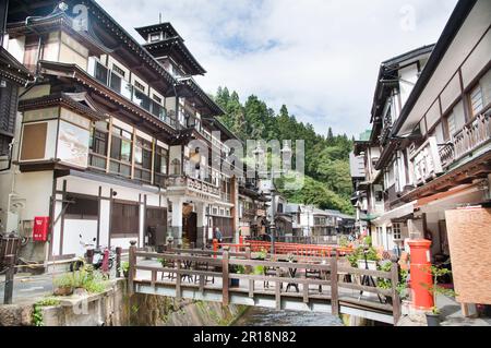 Ginzan Onsen hot spring Stock Photo - Alamy