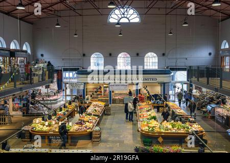 Inside the Market Hall, Scarborough, North Yorkshire Stock Photo - Alamy