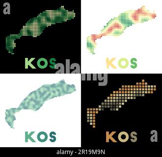 Kos island map in Greece. Simple outline. Vector hand drawn simplified ...