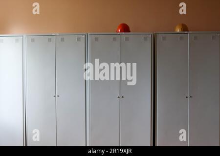 Room, locker room for workers with individual lockers for changing ...