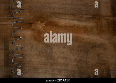 vertical frame of heavy barbed wire staples materials for construction ...