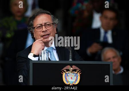 Colombia's President Gustavo Petro speaks during a military ceremony in ...