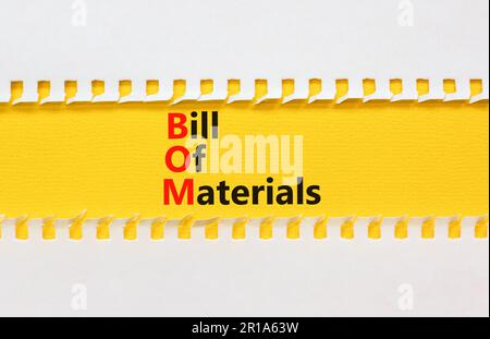 BOM bill of materials symbol. Concept words BOM bill of materials on ...