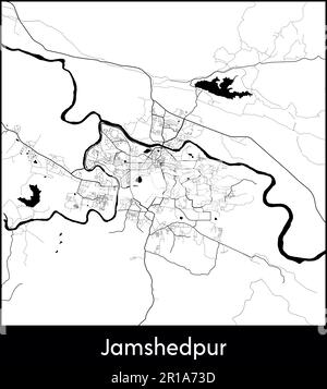 Minimal city map of Jamshedpur (India AMinimal city map of Jamshedpur ...