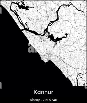 Minimal city map of Kannur (India Asia)Minimal city map of Kannur ...
