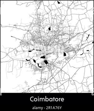 City Map Coimbatore India Asia vector illustration Stock Vector Image ...