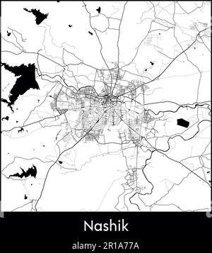 Minimal city map of Nashik (India Asia)Minimal city map of Nashik ...