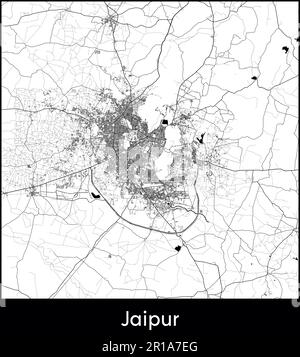 City Map Jaipur India Asia blue print round Circle vector illustration ...