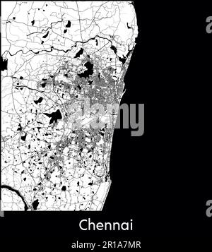 City Map Chennai India Asia vector illustration Stock Vector Image ...