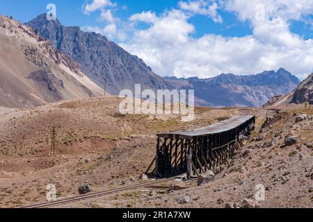 Avalanche snow sheds on the former Transandine Railway at Puente del ...