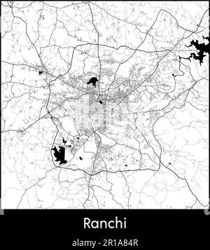 City Map Ranchi India Asia vector illustration black white Stock Vector ...