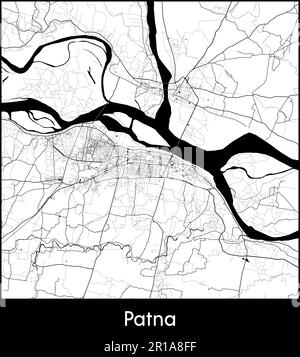 Minimal city map of Patna (India Asia)Minimal city map of Patna (India ...