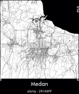 City Map Medan Indonesia Asia vector illustration Stock Vector Image ...