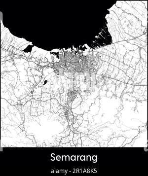 City Map Semarang Indonesia Asia vector illustration Stock Vector Image ...