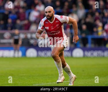 Kane Linnett #12 of Hull KR arrives at The MKM Stadium ahead of the ...