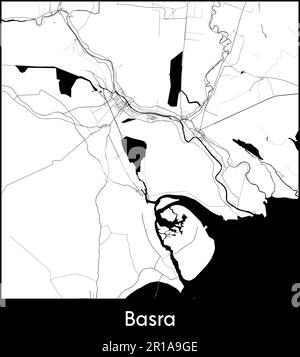 Minimal city map of Basra (Iraq Asia)Minimal city map of Basra (Iraq ...