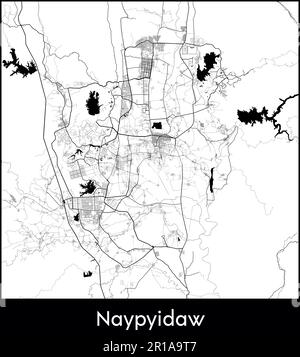 City Map Naypyidaw Myanmar Asia vector illustration Stock Vector Image ...