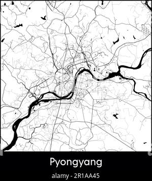 Minimal city map of Pyongyang (North Korea Asia Stock Vector Image ...