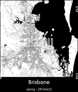 Minimal city map of Brisbane ( Australia)Minimal city map of Brisbane ...