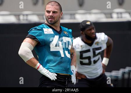 Jacksonville Jaguars fullback Derek Parish (43) makes a reception ...