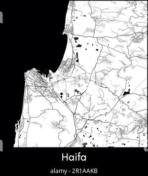 Minimal city map of Haifa (Israel Asia)Minimal city map of Haifa ...