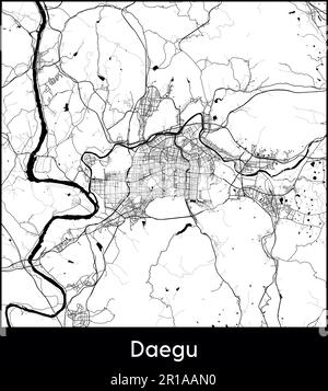 Minimal city map of Daegu (South KoreaMinimal city map of Daegu (South ...