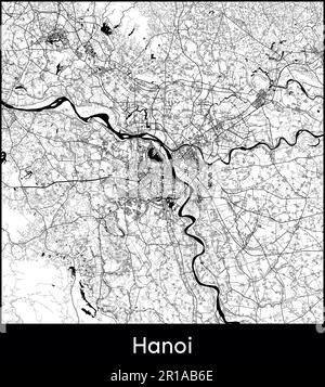 Minimal city map of Hanoi (Vietnam AsiaMinimal city map of Hanoi ...