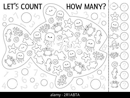 Under the sea I spy game for kids. Searching and counting activity with ...