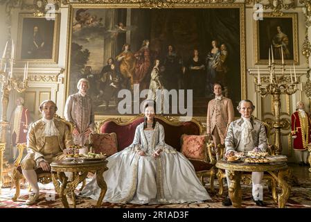 QUEEN CHARLOTTE: A BRIDGERTON STORY, Michelle Fairley (center), Richard ...