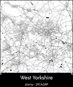City Map West Yorkshire United Kingdom Europe vector illustration Stock ...