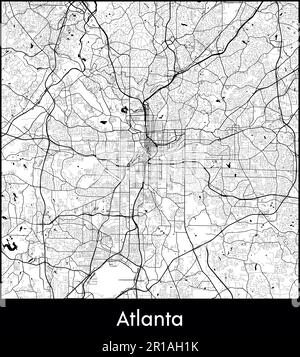 Minimal city map of Atlanta (United States North America Stock Vector ...