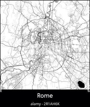 Vector map of Rome. Street map poster illustration. Rome map art Stock ...