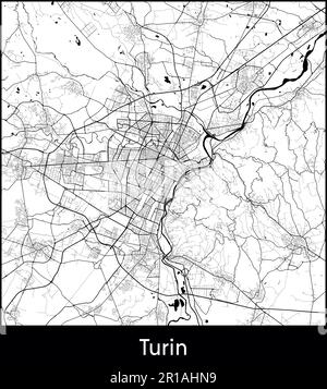 City Map Turin Italy Europe vector illustration Stock Vector Image ...