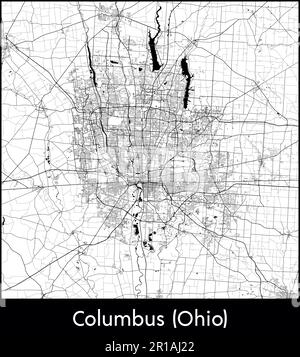 Vector map of Columbus. Street map poster illustration. Columbus map ...