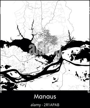 City Map Manaus Brazil South America vector illustration Stock Vector ...