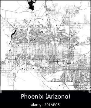 Minimal city map of Phoenix (Arizona) (United States North America ...