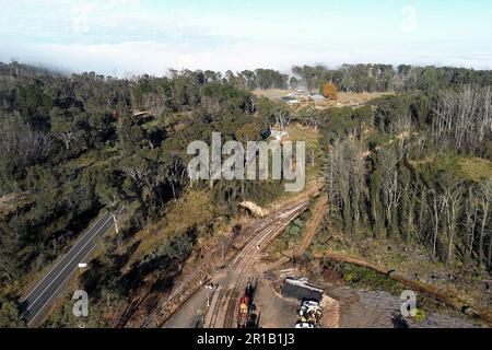 An aerial view of Clarence Station prior to a press conference ...