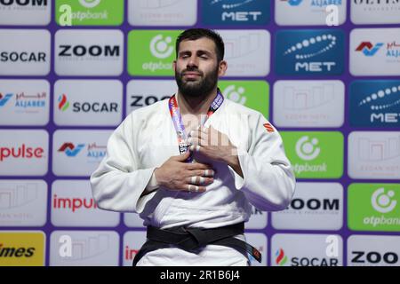 ADAMIAN Arman, the winner, reacts on the podium of Men (male)-100 kg at ...