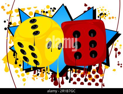 Dice painted as Graffiti. Abstract modern street art decoration, luck ...