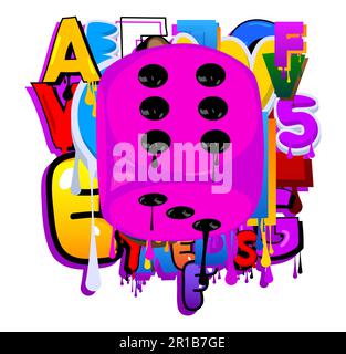 Dice painted as Graffiti. Abstract modern street art decoration, luck ...