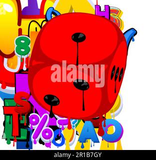 Dice painted as Graffiti. Abstract modern street art decoration, luck ...
