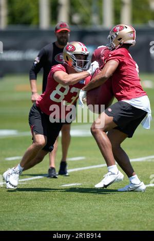 San Francisco 49ers' Brayden Willis takes part in drills during the NFL ...